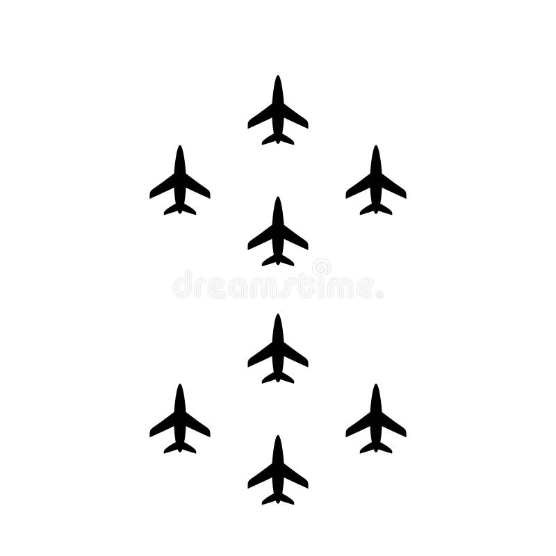 Plane Formation Icon, Illustration Design Template Stock Vector ...
