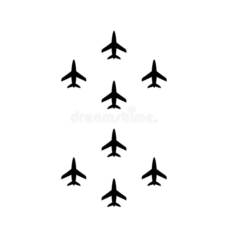 Plane Formation Icon, Illustration Design Template Stock Vector ...