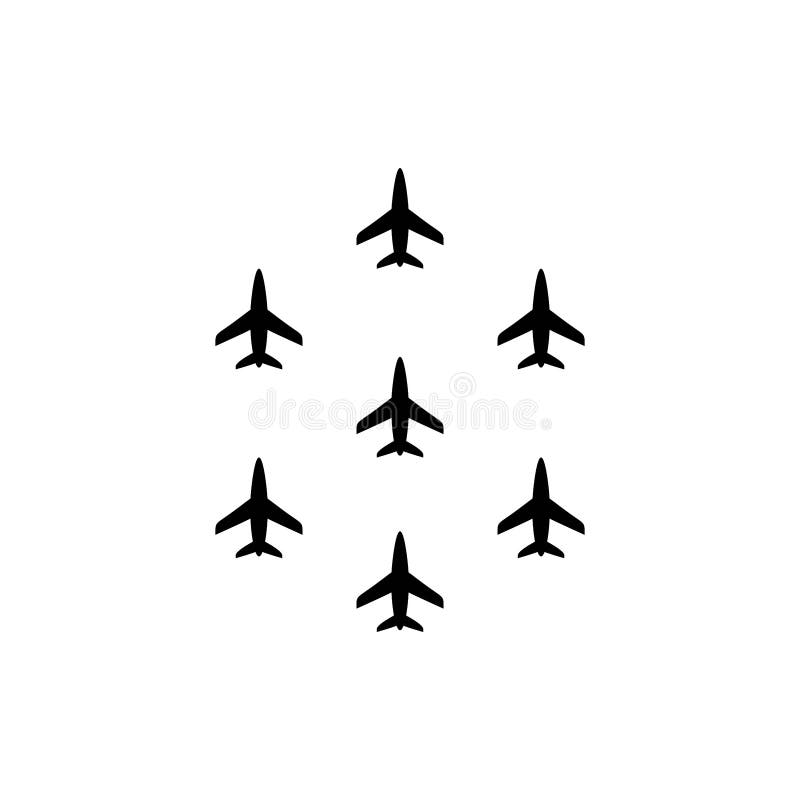 Plane Formation Icon, Illustration Design Template Stock Vector ...