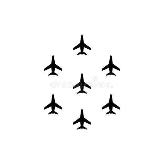 Plane Formation Icon, Illustration Design Template Stock Vector ...
