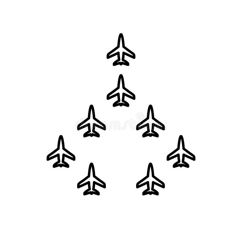 Plane Formation Icon, Illustration Design Template Stock Vector ...