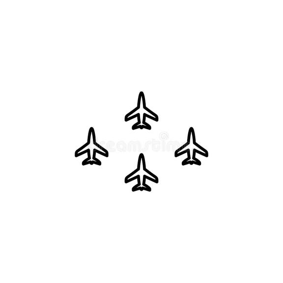 Plane Formation Icon, Illustration Design Template Stock Vector ...