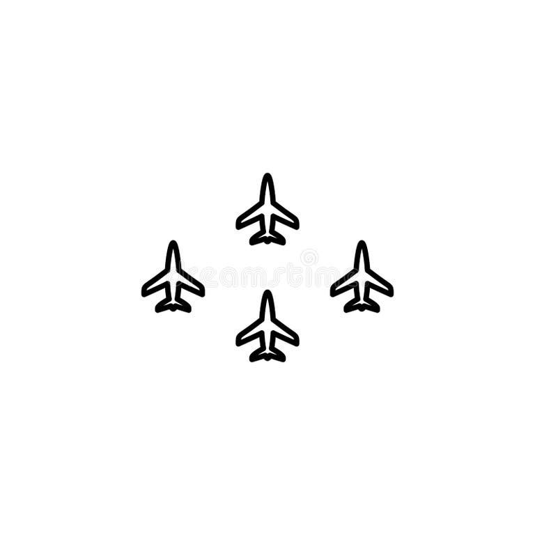 Plane Formation Icon, Illustration Design Template Stock Vector ...