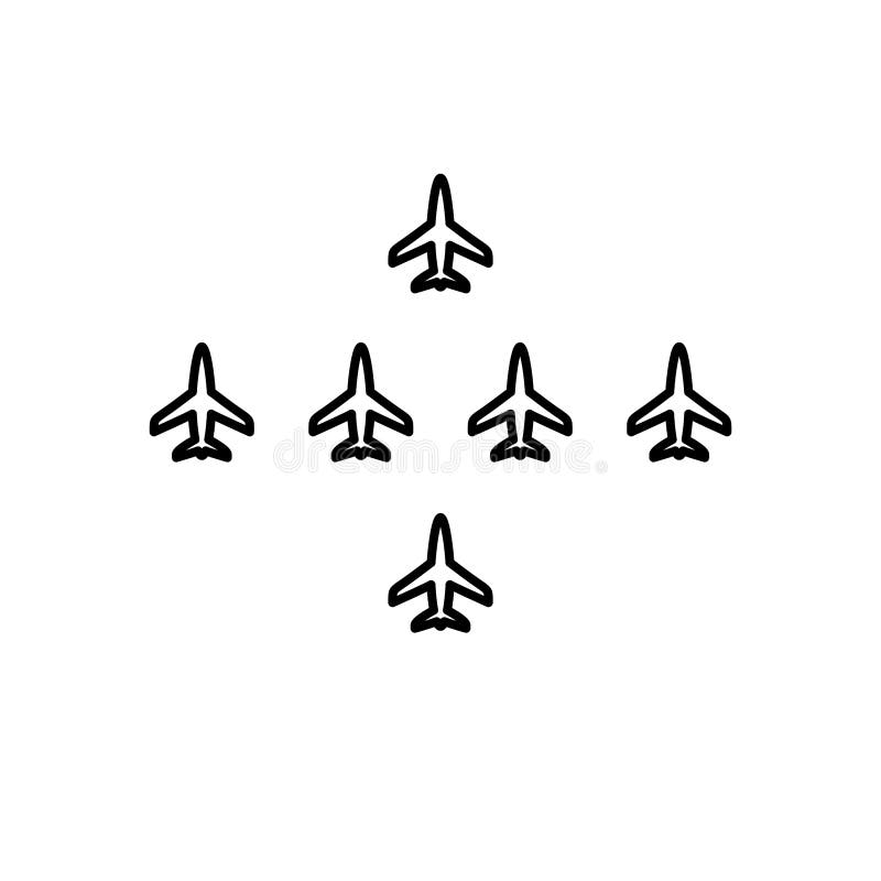 Plane Formation Icon, Illustration Design Template Stock Vector ...