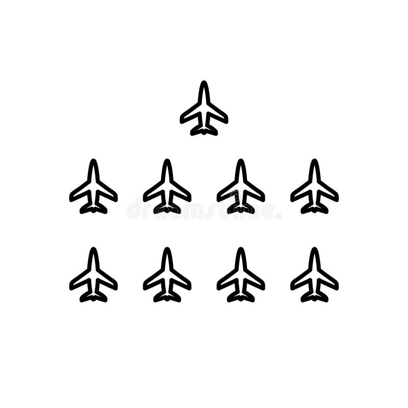 Plane Formation Icon, Illustration Design Template Stock Vector ...