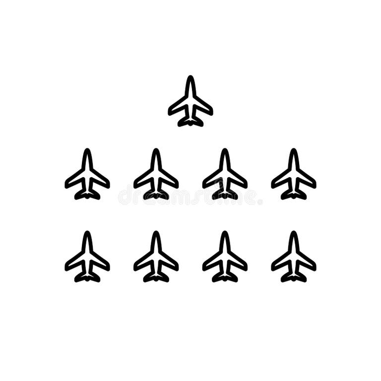 Plane Formation Icon, Illustration Design Template Stock Vector ...