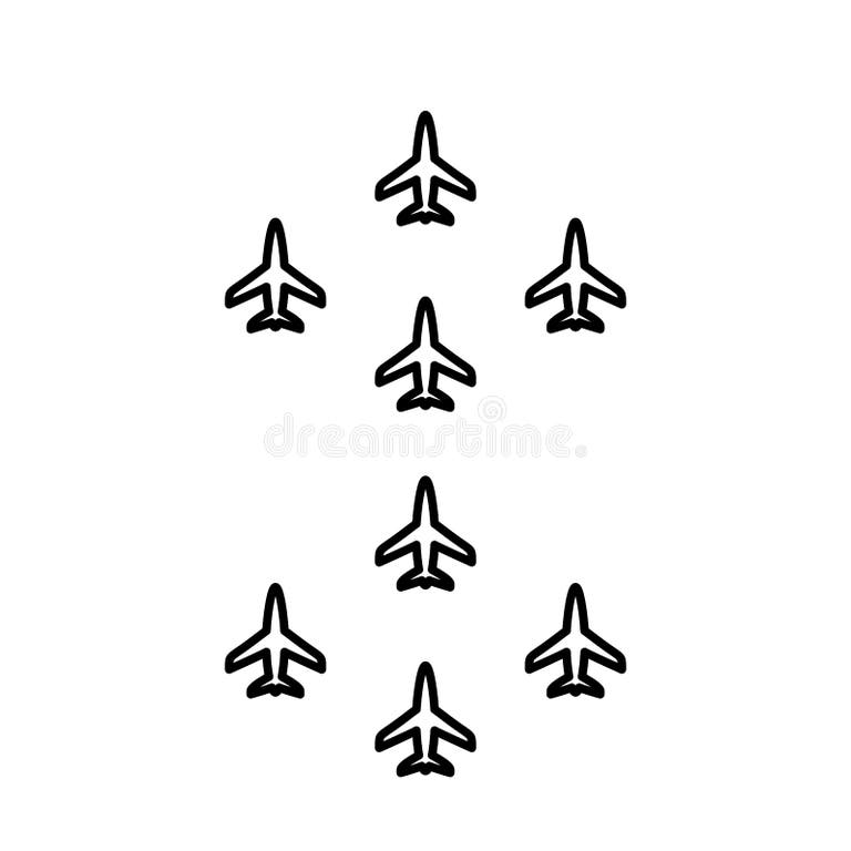 Plane Formation Icon, Illustration Design Template Stock Vector ...