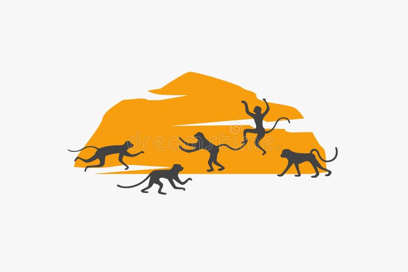 Playing monkeys logo stock vector. Illustration of graphic - 329838424