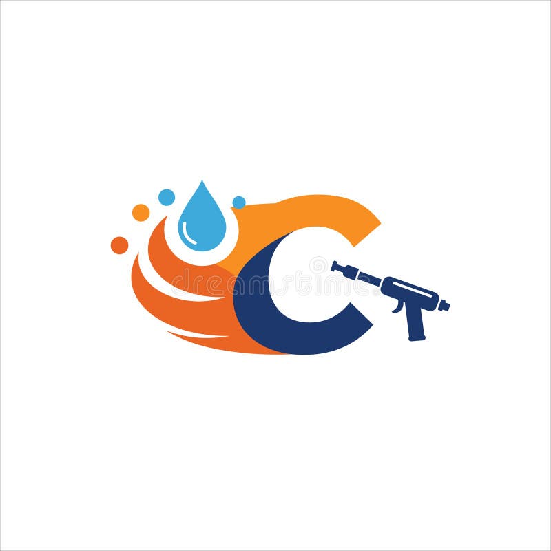Pressure Power Wash Spray Logo Design Stock Illustration - Illustration ...