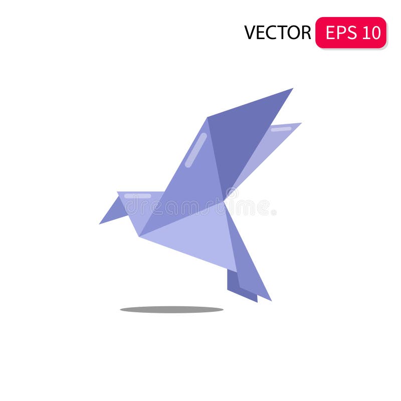 Vector Graphic Purple Origami Bird Stock Illustration - Illustration of ...