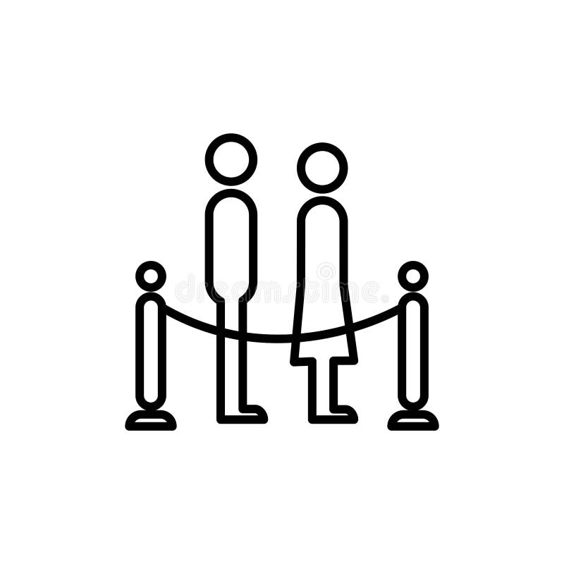 Queue Icon, Symbol Line Design Template Stock Vector - Illustration of ...