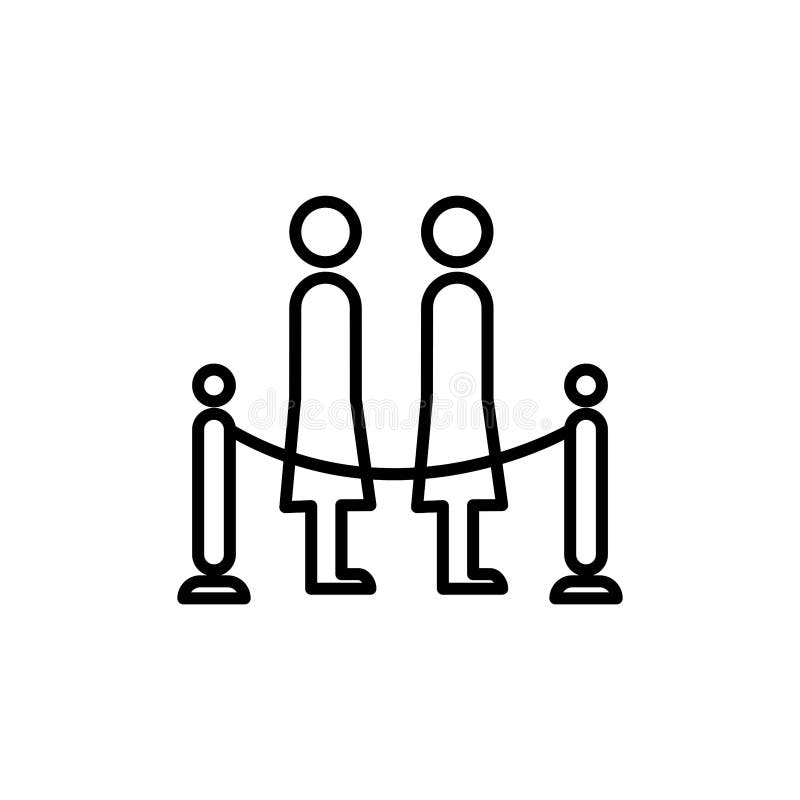 Queue Icon, Symbol Line Design Template Stock Vector - Illustration of ...