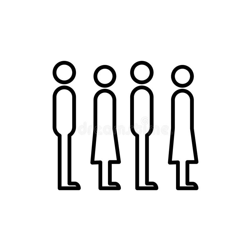 Queue Icon, Symbol Line Design Template Stock Vector - Illustration of ...