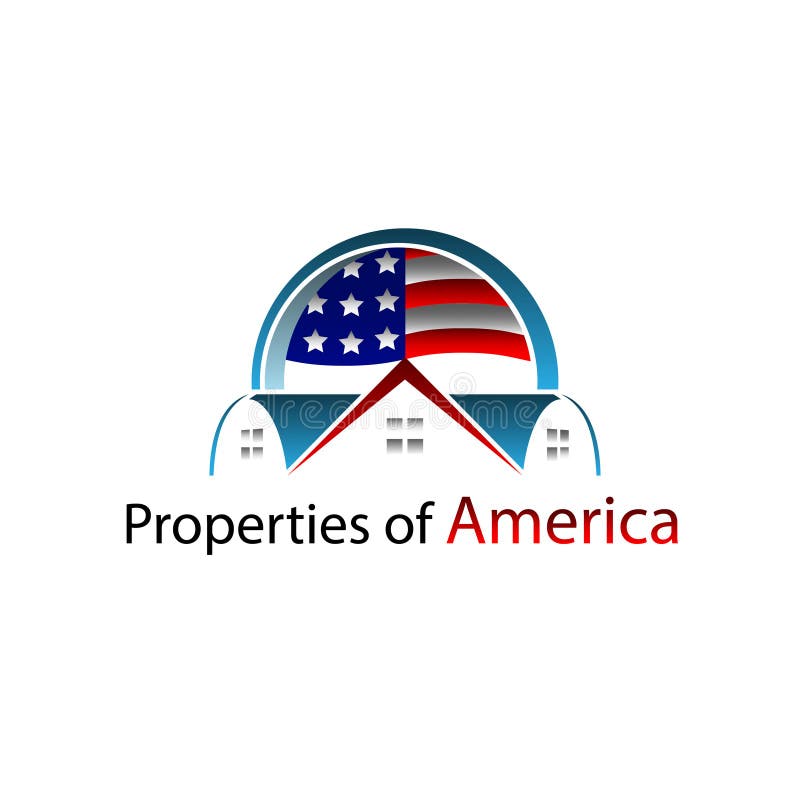 Illustration Vector Graphic of Real Estate and US Flag Stock Vector ...
