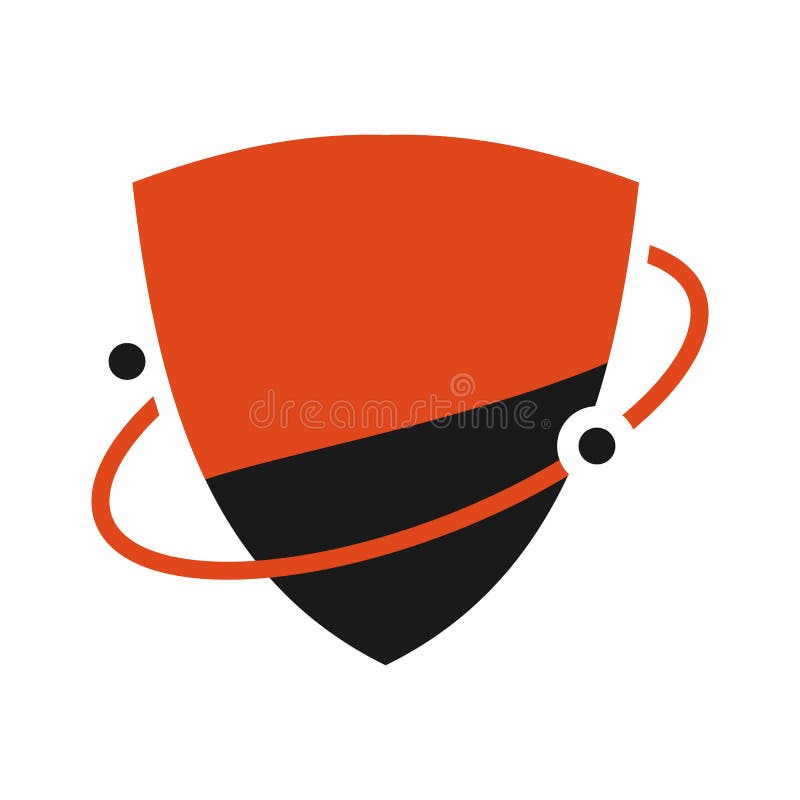 Illustration Vector Graphic of Red Shield Planet Logo Stock Vector ...