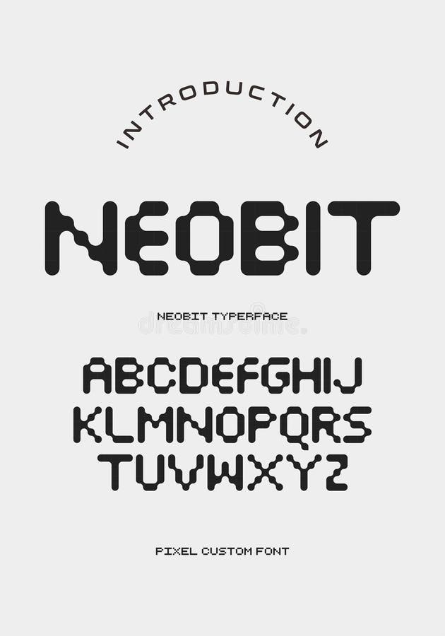 Custom Modern 8 Bit Pixel Font Hand Drawn Typography Typerface Alphabet ...