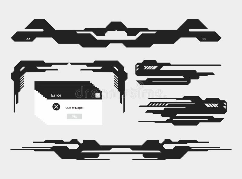 HUD Futuristic Frame Border Game Swag Elements Pack Panel Cyber Sci-fi ...