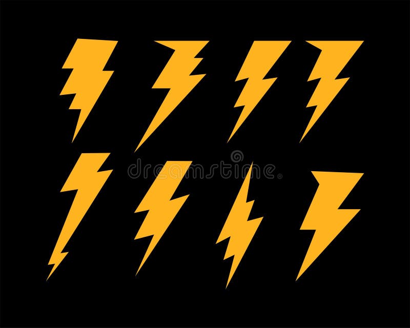Thunder Bolt Electic Symbol, Icon, Logo, Illustration Vector Element ...