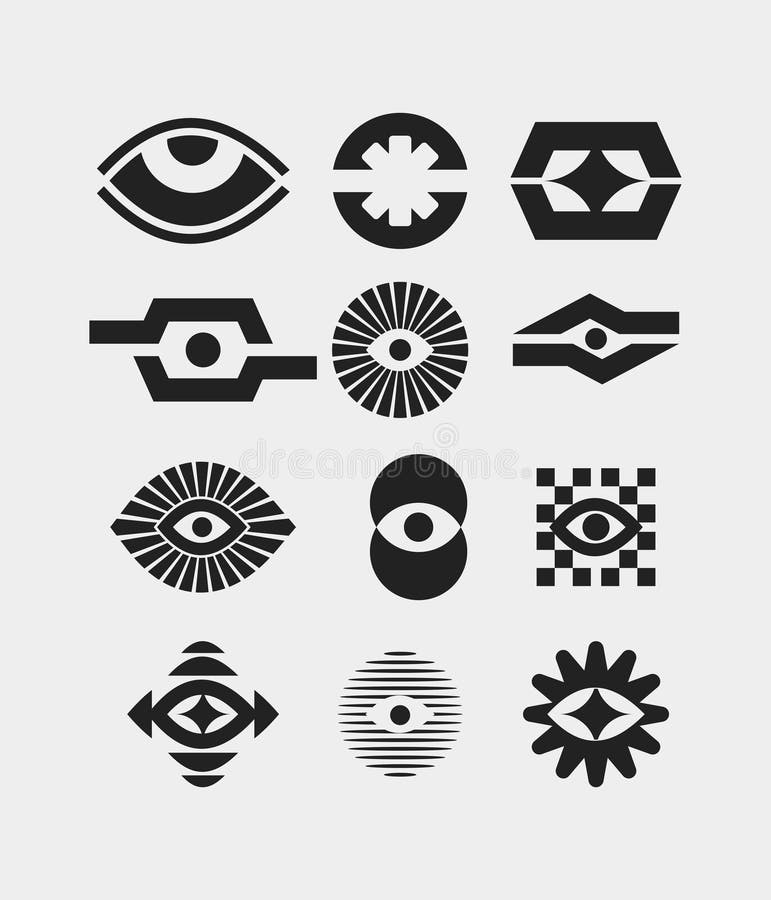 Vintage Eyes Symbol Icon Logo Vector Shape Element Mystic Pattern Set ...