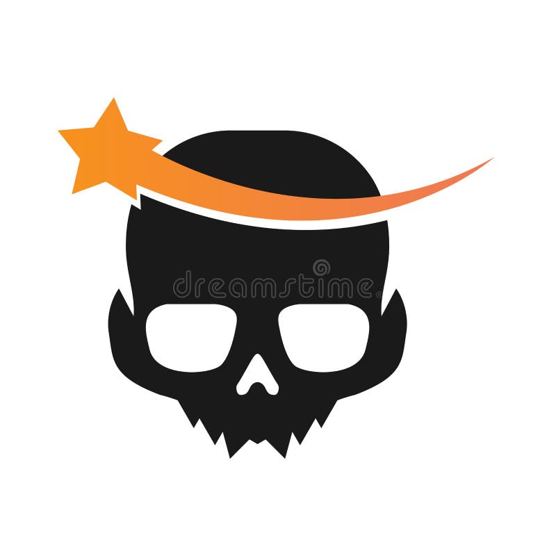 Skull and star shape. stock vector. Illustration of face - 116154347