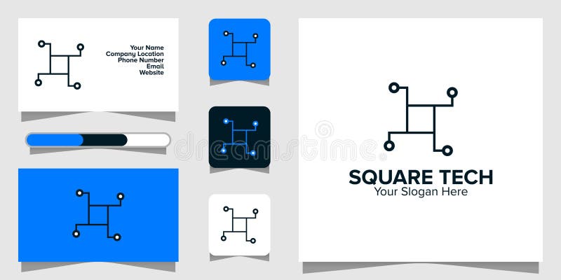 Illustration Vector Graphic of Square Line Tech Logo Stock Vector ...
