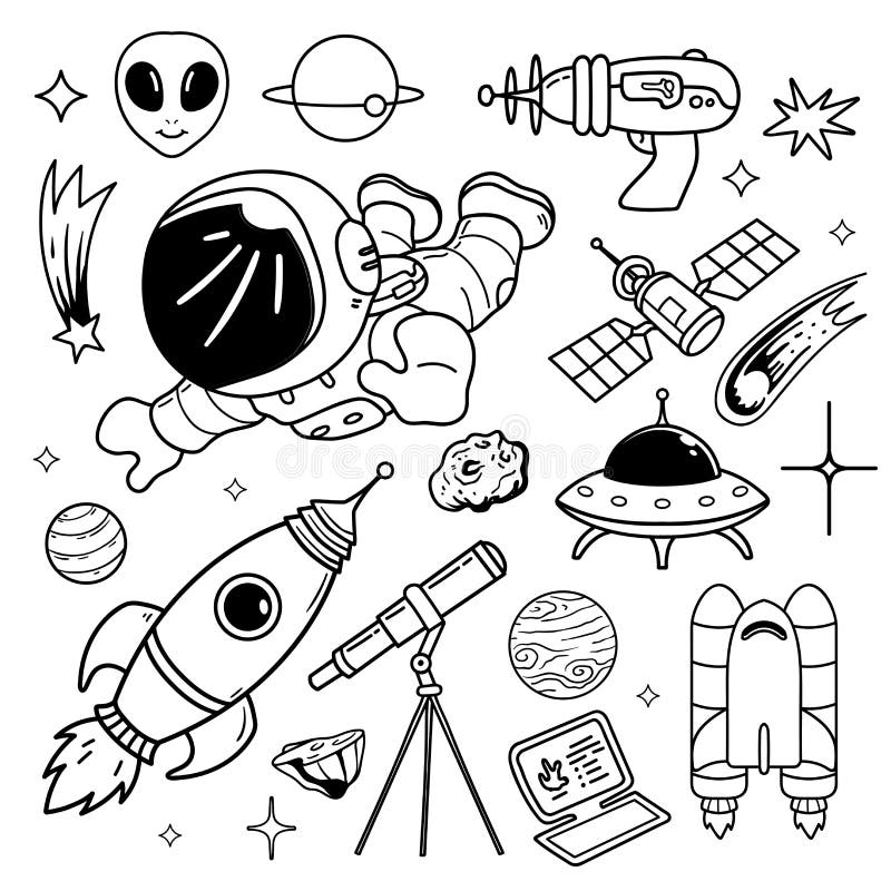 Illustration Vector Graphic of Star Space Doodle Stock Vector ...