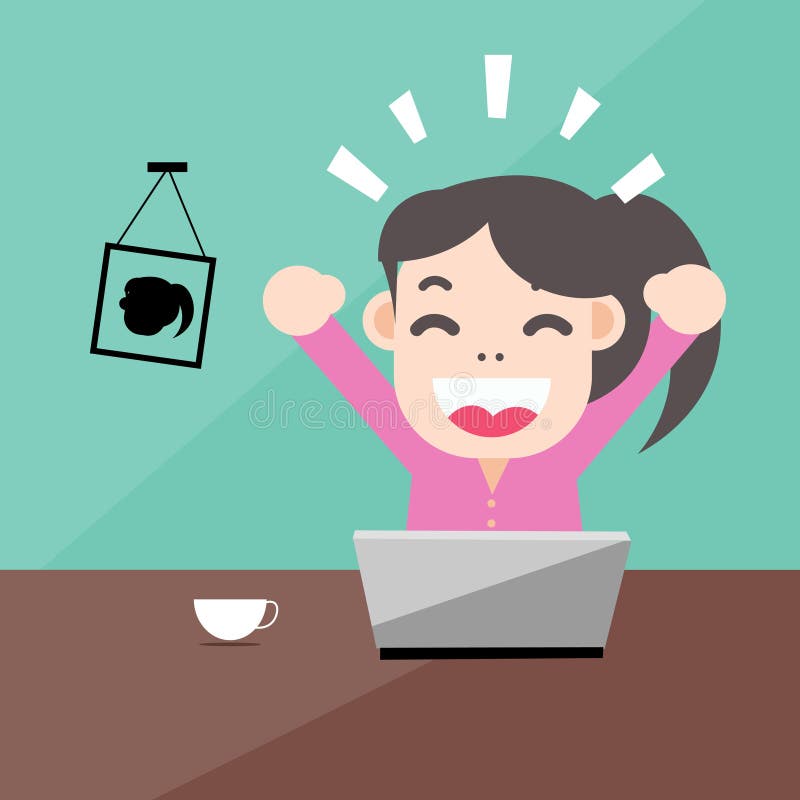 Vector Graphic of Successful Woman Succeeds Stock Illustration ...