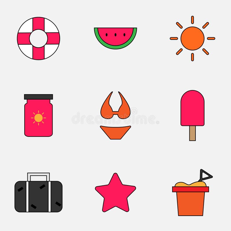 Summer icon illustration stock vector. Illustration of star - 248713912