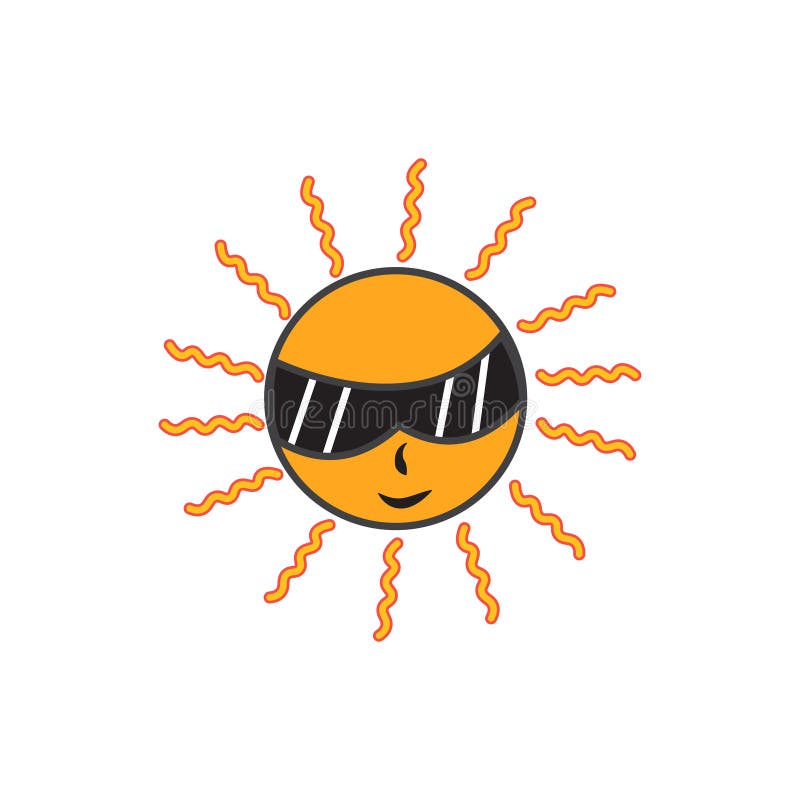 Illustration Vector Graphic of Sun with Sunglasses Smiling Icon Stock ...
