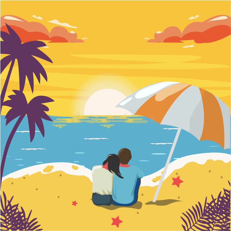 Beach Flip Flops Sunset Stock Illustrations – 261 Beach Flip Flops ...