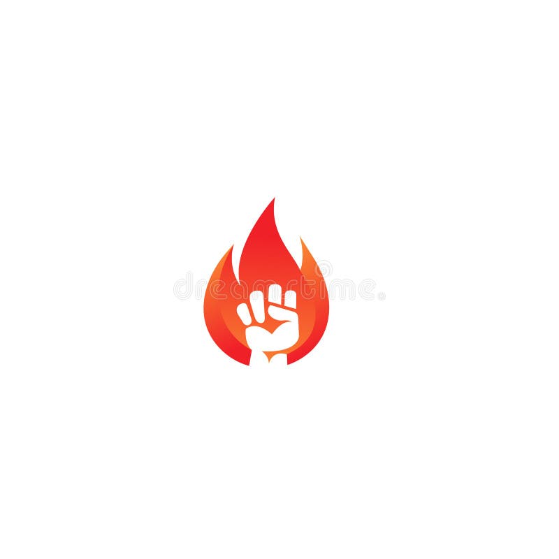 Fire hand logo stock vector. Illustration of pattern - 234492083