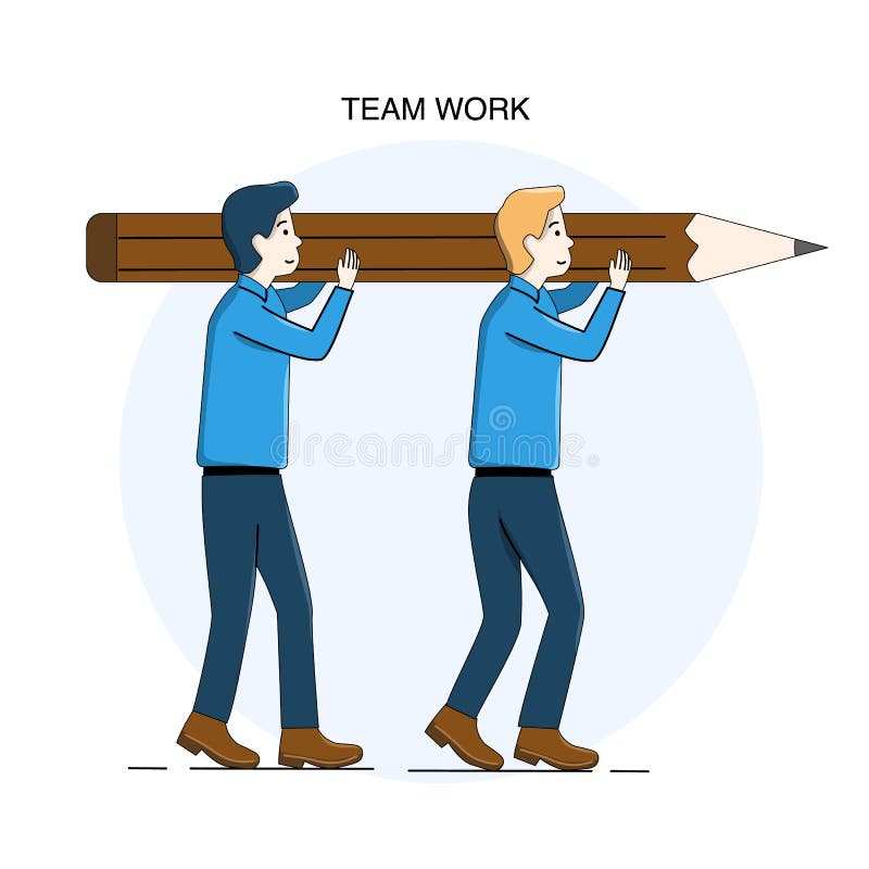 Illustration Vector Graphic Two People Teamwork Good for Web and Poster ...