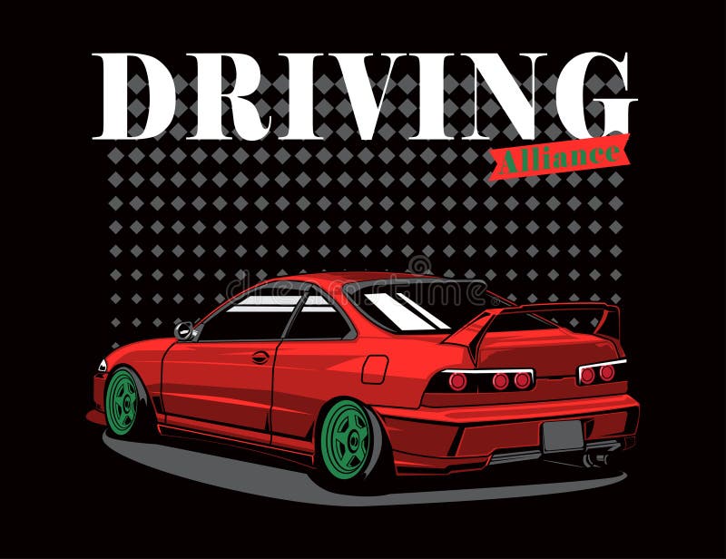 Halftone Background Mix with 90s Car Illustration Vector Design and ...