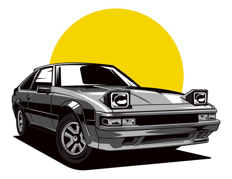 90s Japan Car Design Vector Graphic Illustration Stock Vector ...