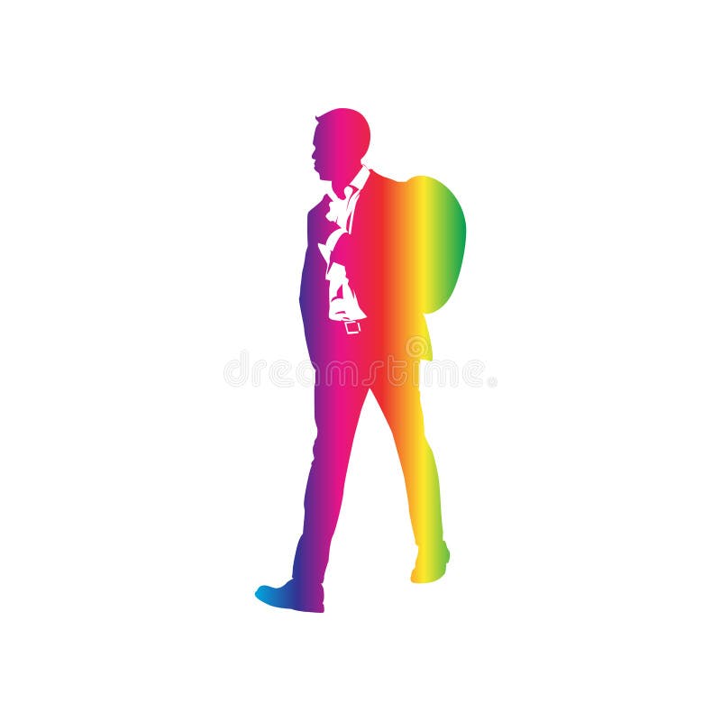 Illustration Vector Graphic of Walking Man Logo Stock Vector ...