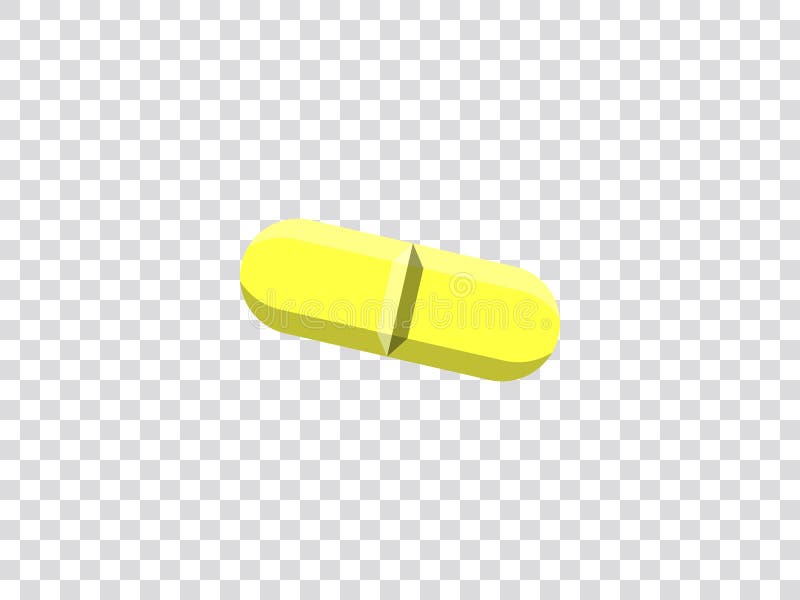 Illustration Vector Graphic of Yellow Pill Isolated on Transparent ...