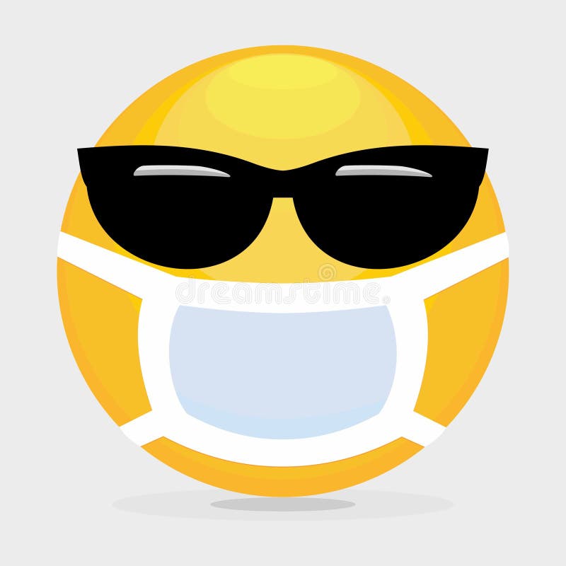 ILLUSTRATION VECTOR GRAPICH of YELLOW EMOTICON USING MASK and ...