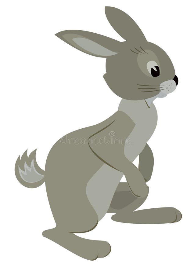 Illustration of Vector Gray Rabbit Stock Vector - Illustration of cony ...