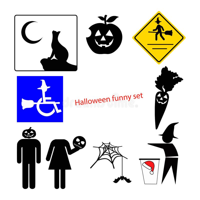 Illustration Vector of Halloween Funny Concept Set with Creative Stock ...