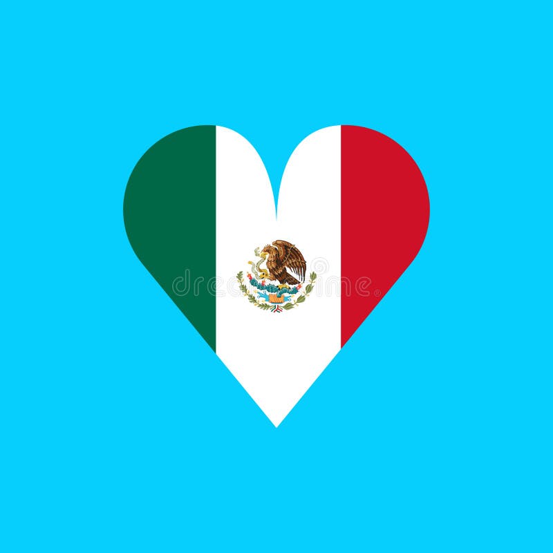 Illustration Vector of Heart Mexico. the Vector Heart with Mexico Flag ...