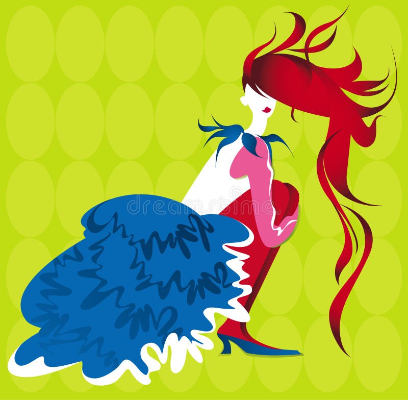 Illustration vector lady stock vector. Illustration of draw - 5754658