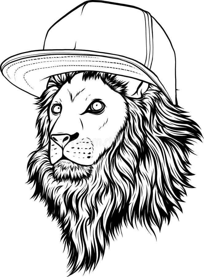 Illustration Vector of Lion Head Outline Design Stock Vector ...