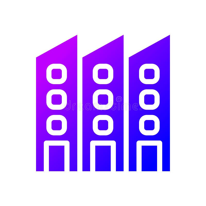 Building Icon Solid Gradient Black Stock Vector - Illustration of ...