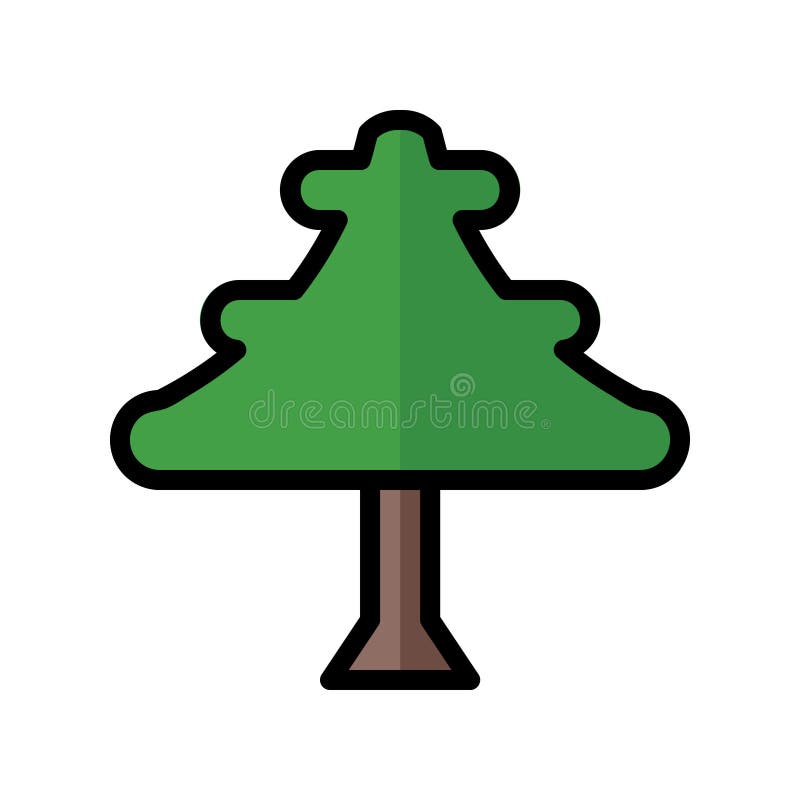 Illustration Vector and Logo Tree Flatline Style Icon Perfect Stock ...