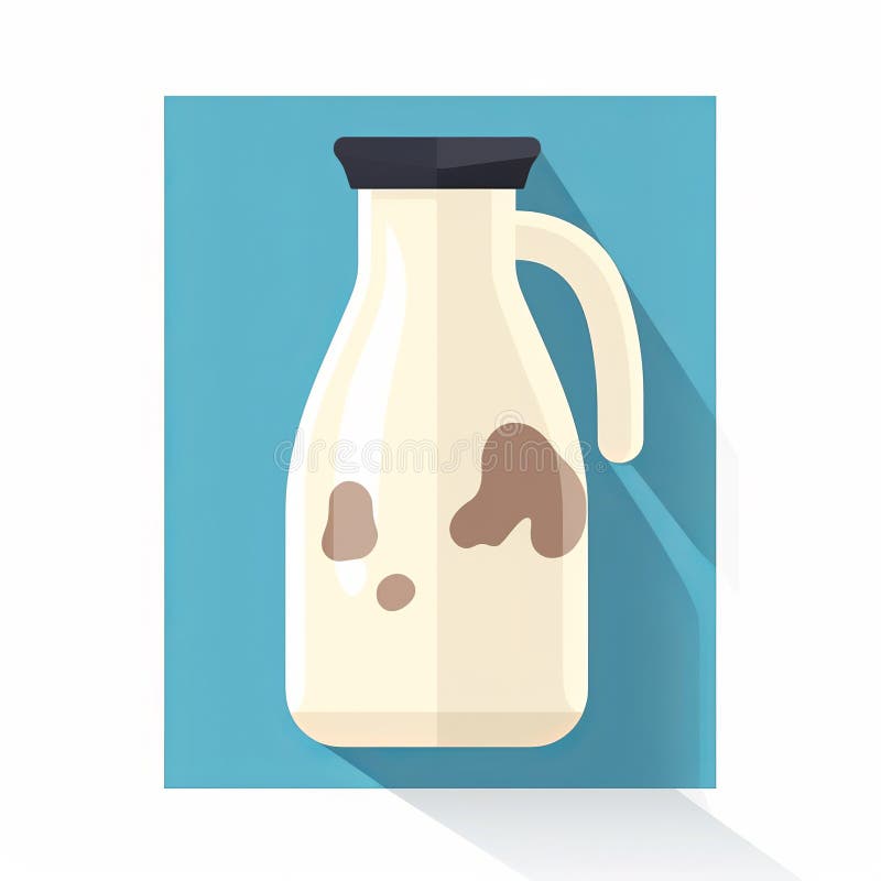 Illustration of Vector Milk Icon Flat Illustration of Milk Isolated, Generative Ai Stock ...
