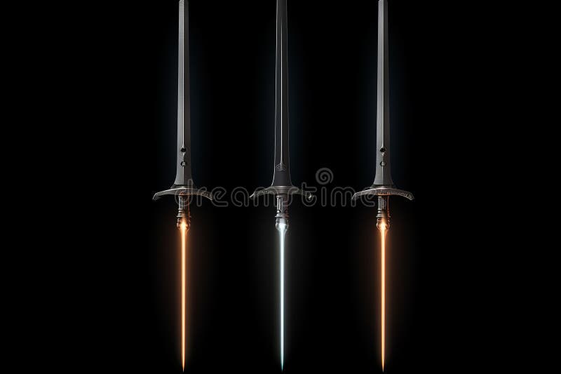 Illustration of Vector Modern Light Swords on White Background ...