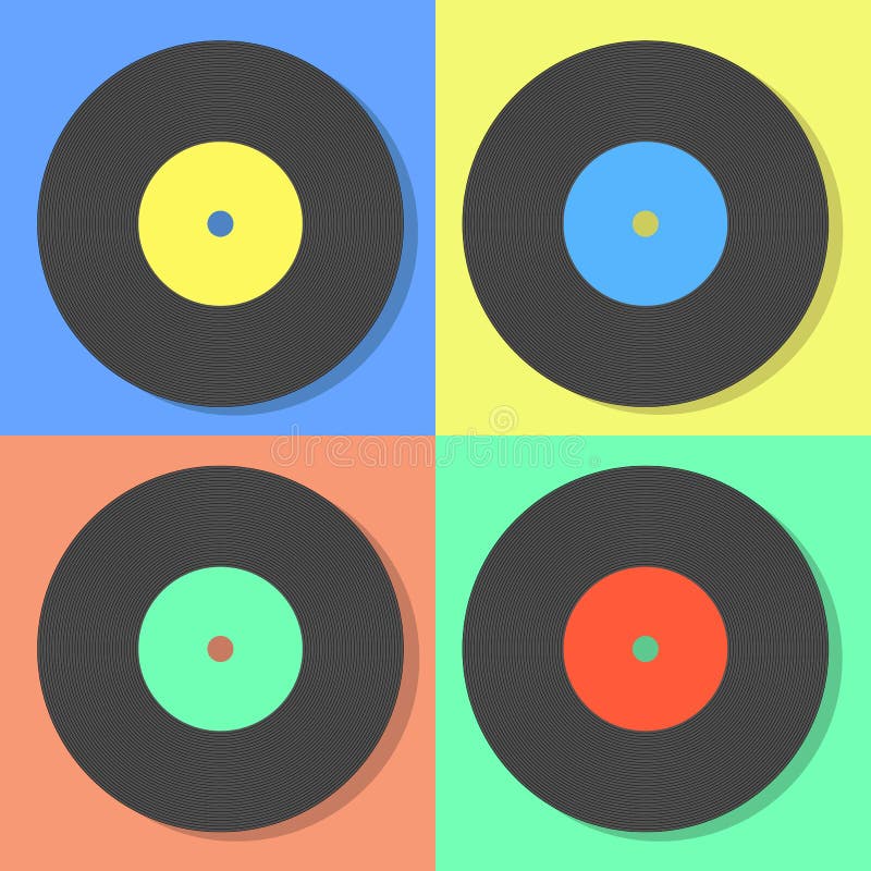 Illustration of Vector Multi Colored Vinyl Disks Stock Vector ...