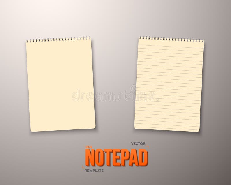 Vector Notepad Set. Realistic Vector Empty Notepad Mockup Stock Vector ...
