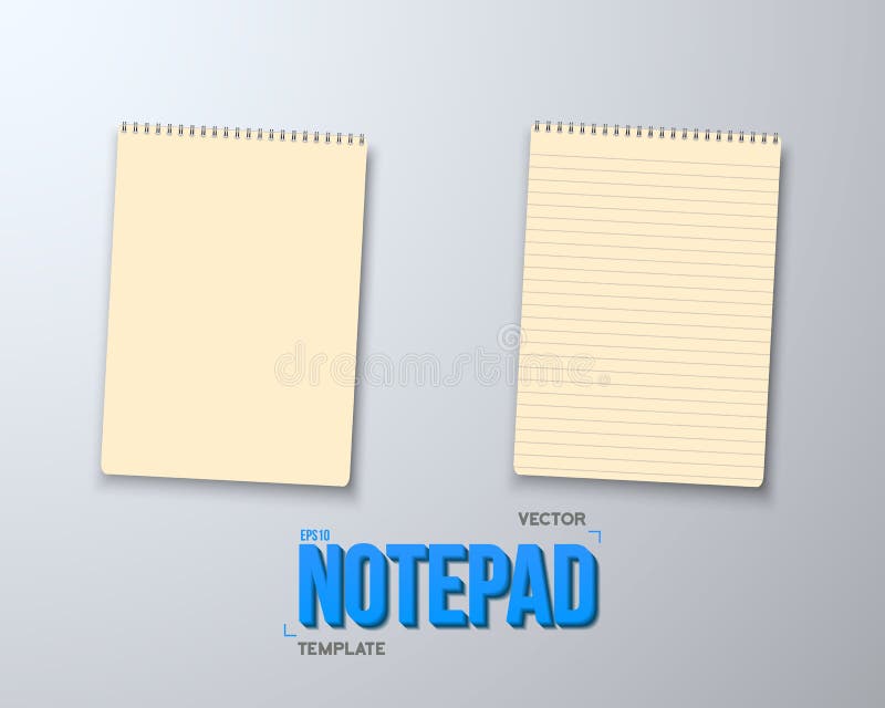 Vector Notepad Set Realistic Vector Empty Notepad Template Stock Vector Illustration Of