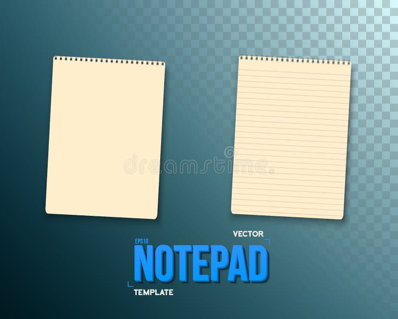 Vector Notepad Set Realistic Vector Empty Notepad Template Stock Vector Illustration Of
